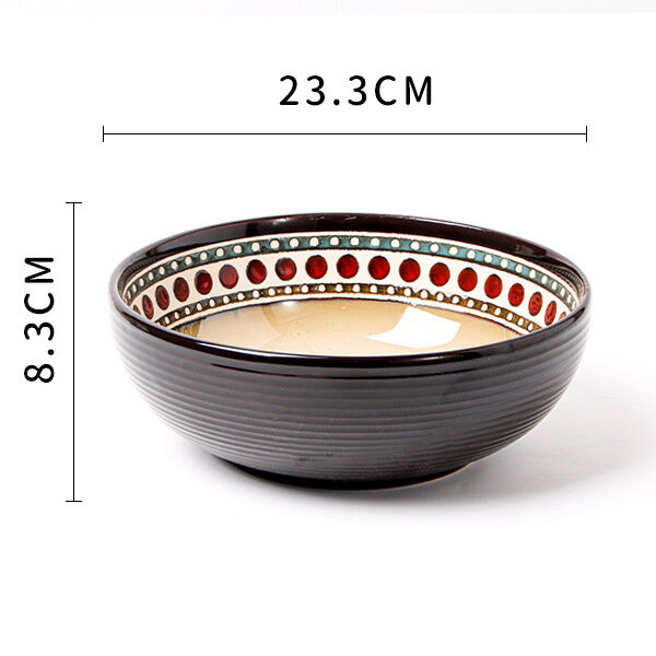 Японская и корейская керамическая посуда с изменяемой глазурью, креативная подглазурная ручная роспись, суповая миска, домашняя миска для фруктового салата, большая миска для лапши, ресторанная посуда