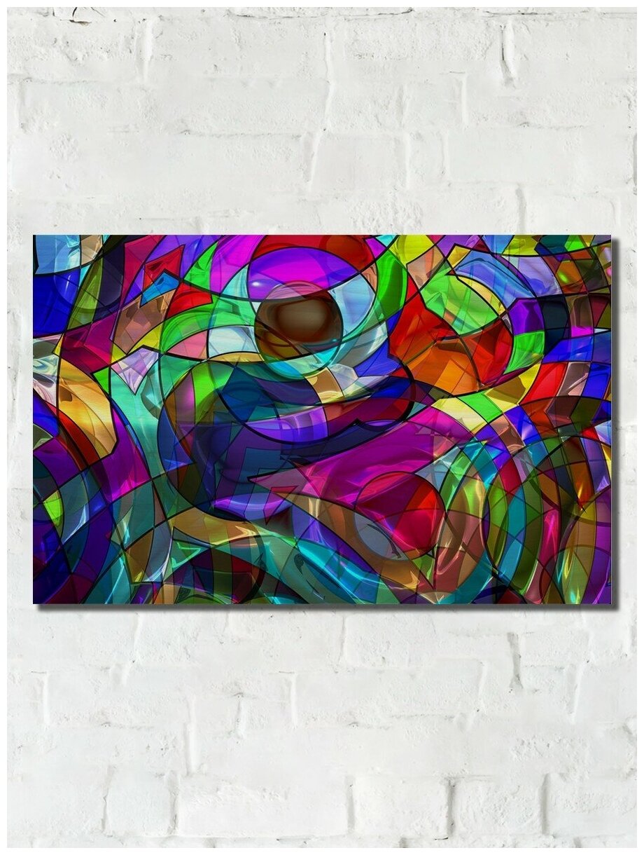 Картина интерьерная на дереве Абстракция (цветной, круги) - 749