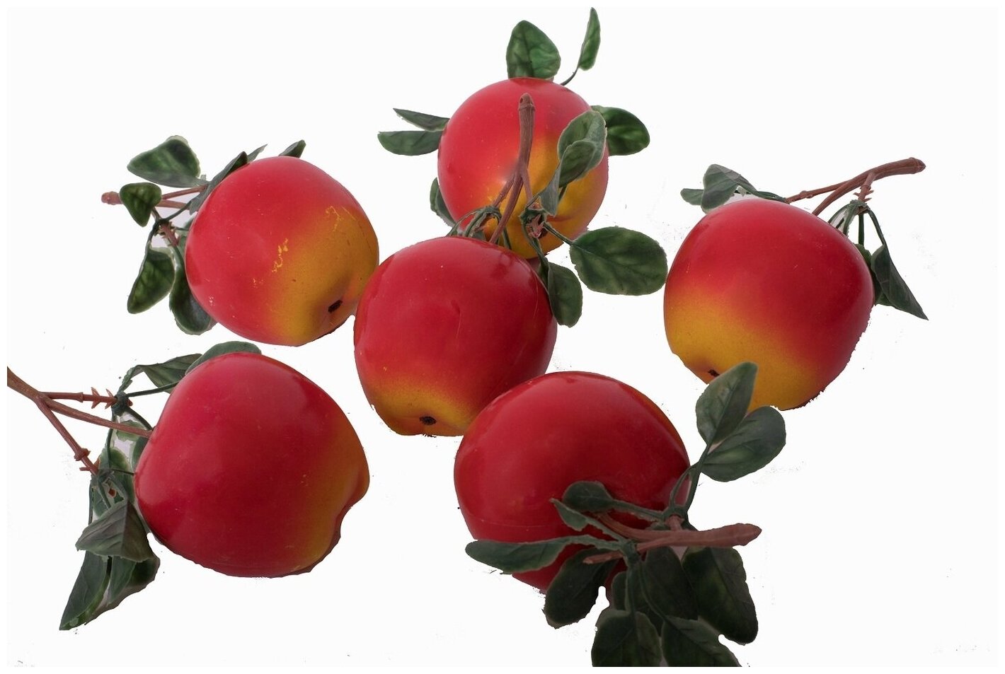 Искусственный муляж Holodilova "Яблоко", пластик, 15см, цвет красный/зеленый