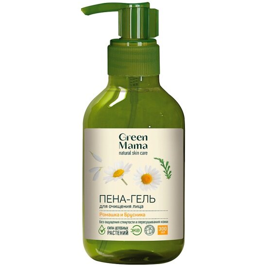 Пена-гель для лица Green Mama Ромашка и брусника, очищающая 300 мл