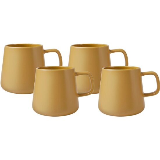 Набор Maxwell & Williams 4 кружки 0.375л (горчичный) "Blend Sala" в подарочной упаковке.