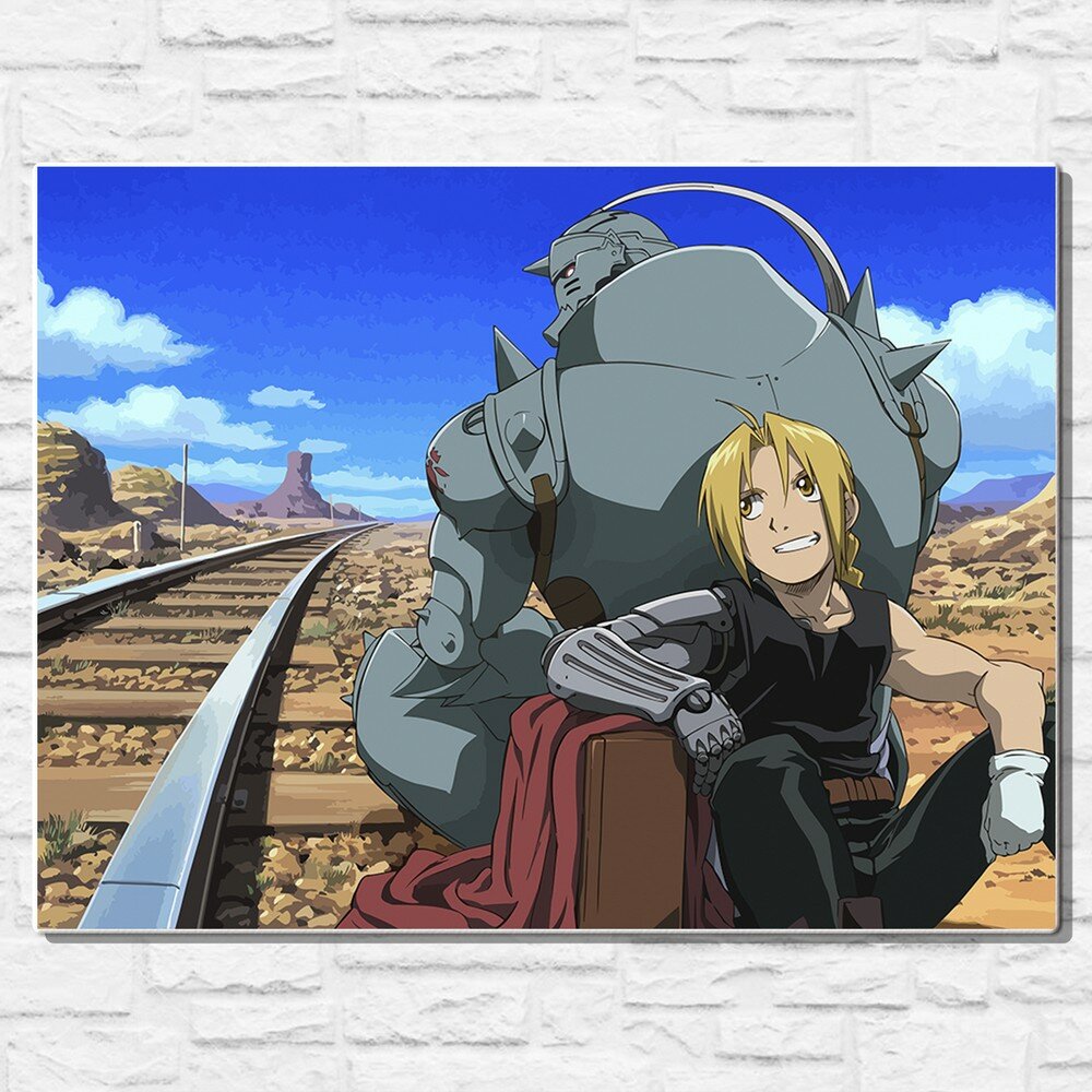 Картина по номерам на холсте аниме стальной алхимик (Fullmetal Alchemist) - 15104 Г 60x80