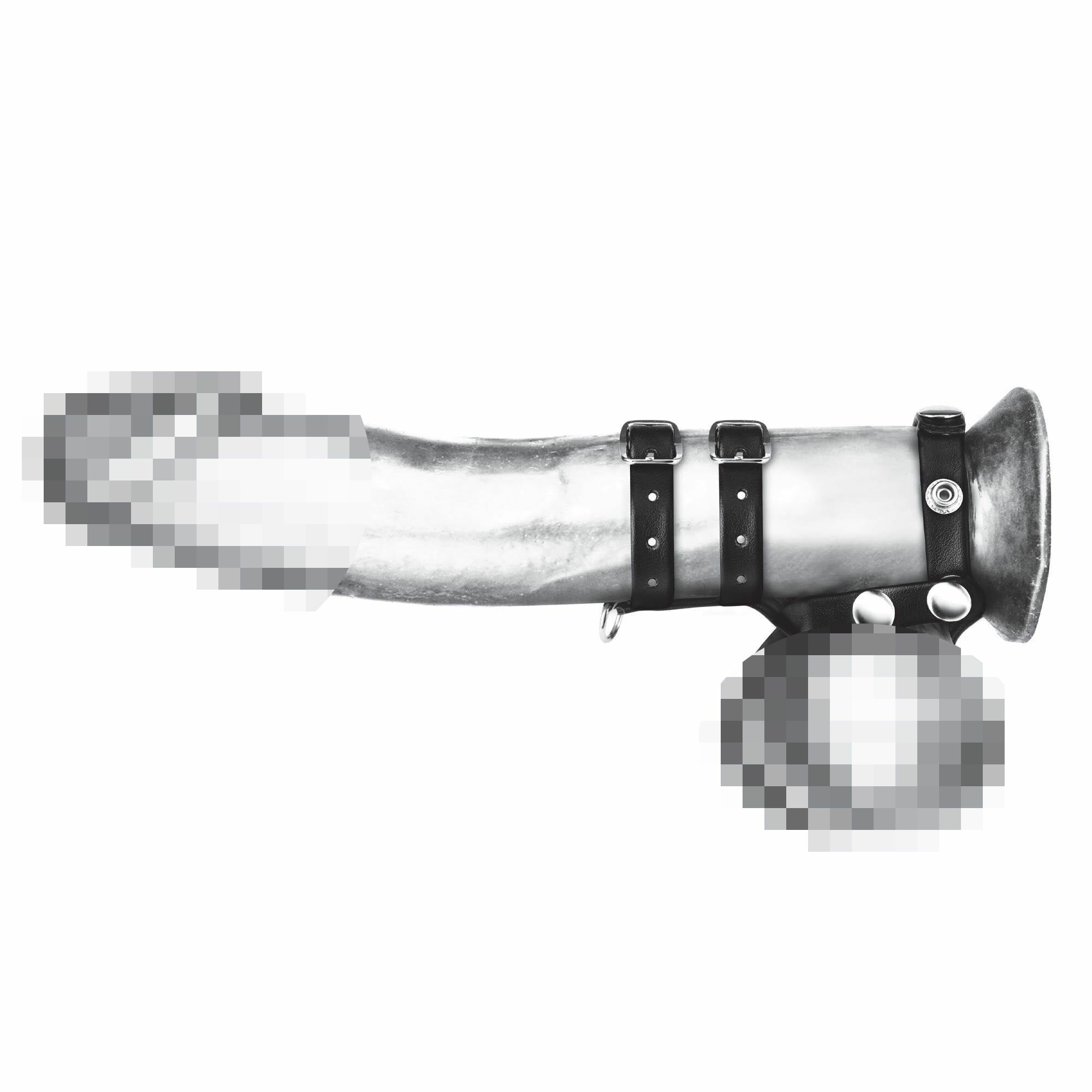Кольцо BDSM Blue Line BLM3062, с разделителем мошонки, черное, 30 см