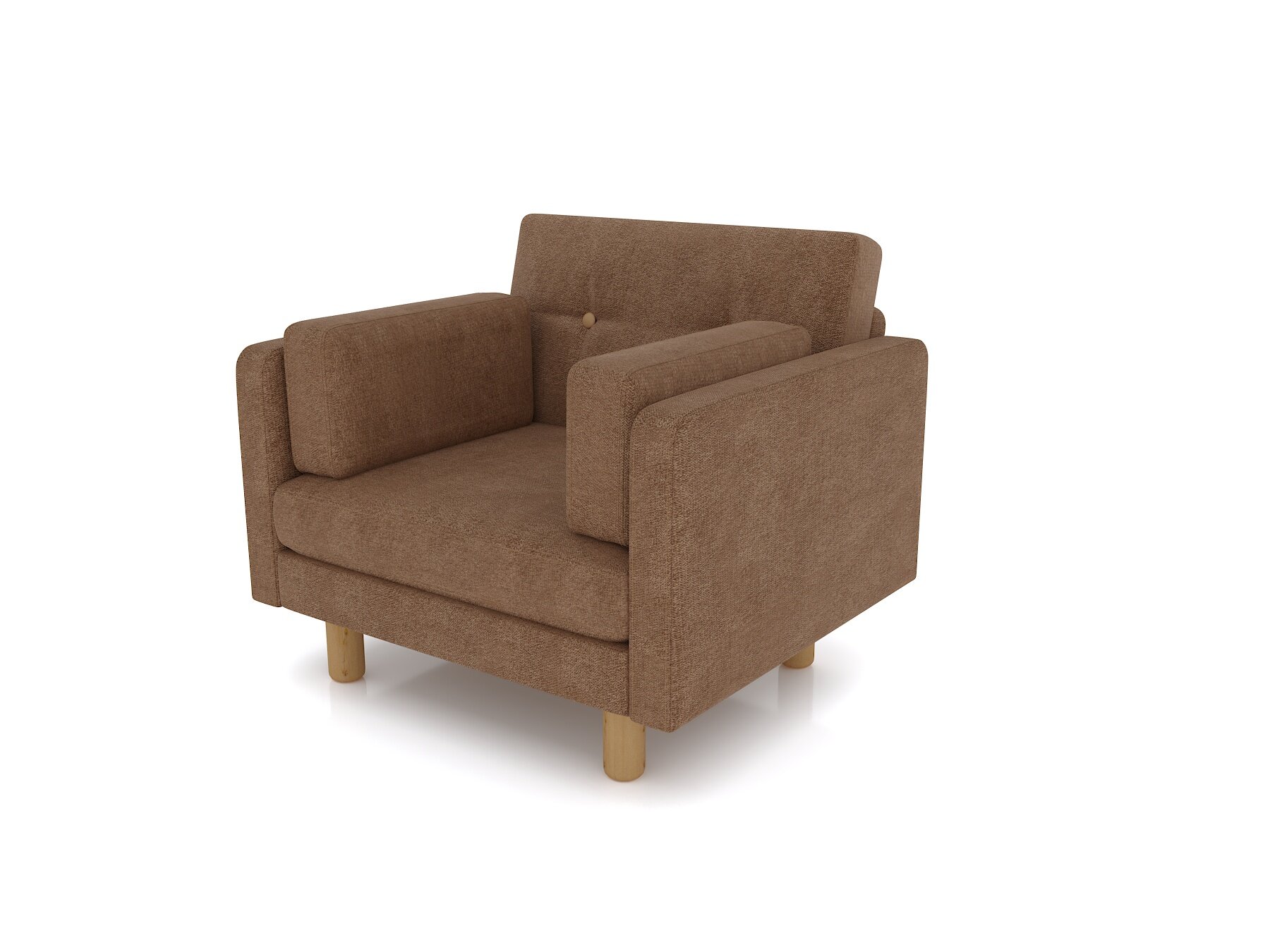 Кресло Arsko Ингвар, коричневый, велюр мягкое, для дома, для гостиной, для отдыха дома, на балкон, скандинавский лофт