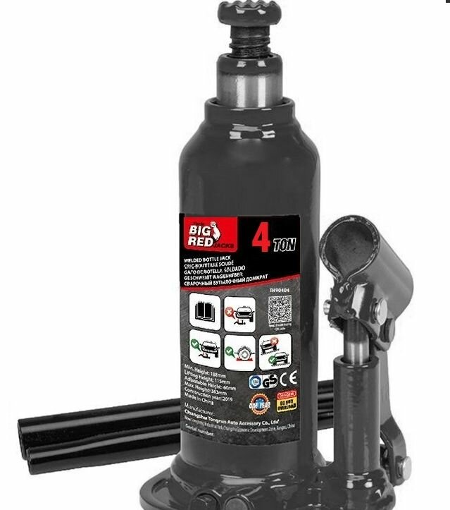 Домкрат бутылочный одноштоковый 4т, с выдвижным винтом Torin TH90404