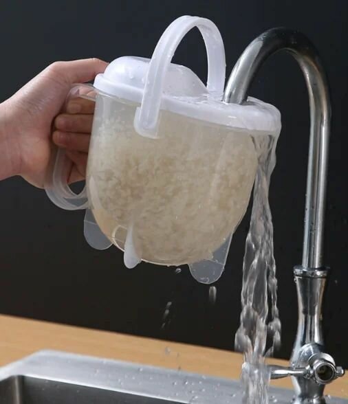 Крупо-мойка для мытья ягод/круп/овощей и фруктов с крышкой. Рисомойка. Дуршлаг для риса/гречки. IkoloL