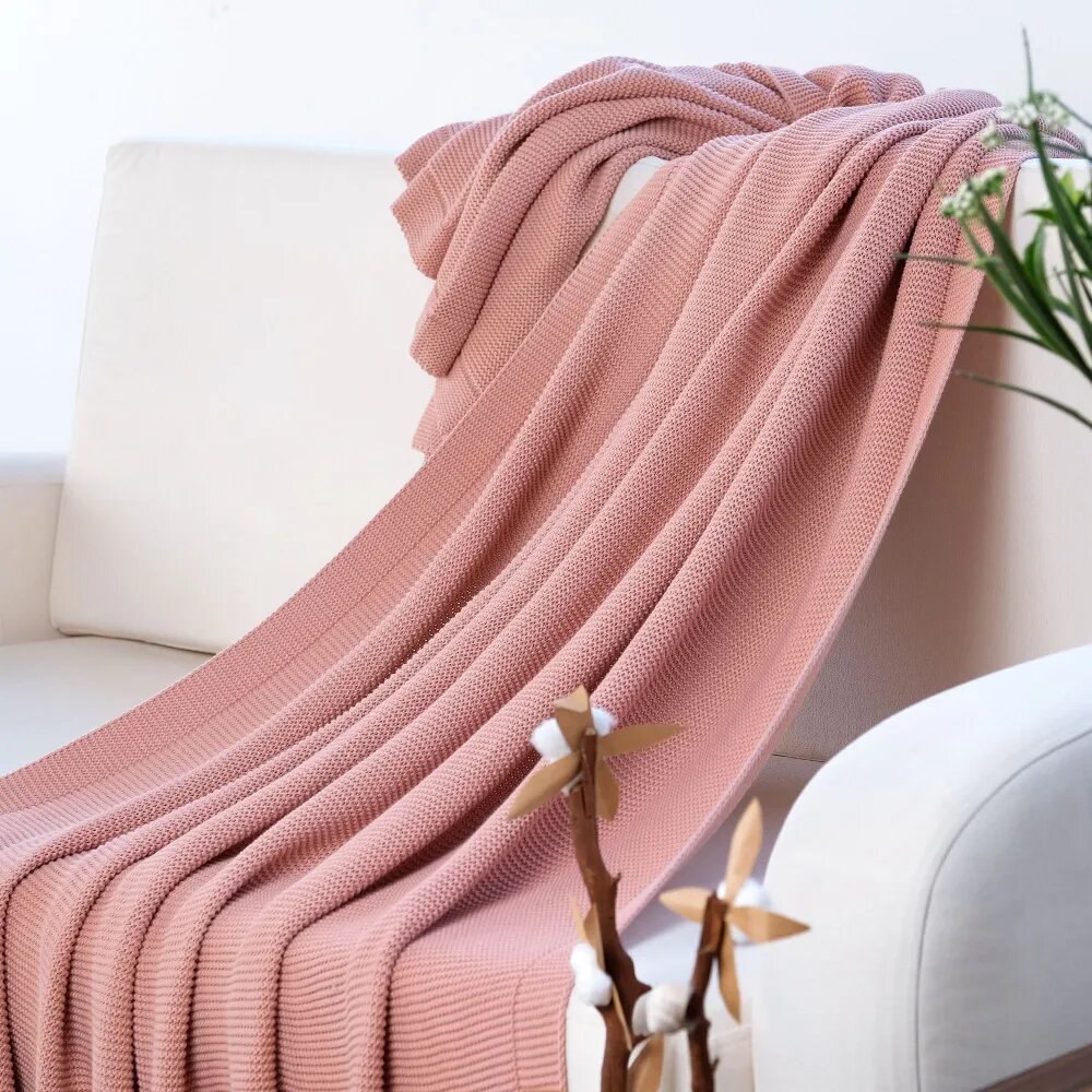 Плед EMD "ALINA", 140х180 см, розовый, органический хлопок 100%, подходит для пикника