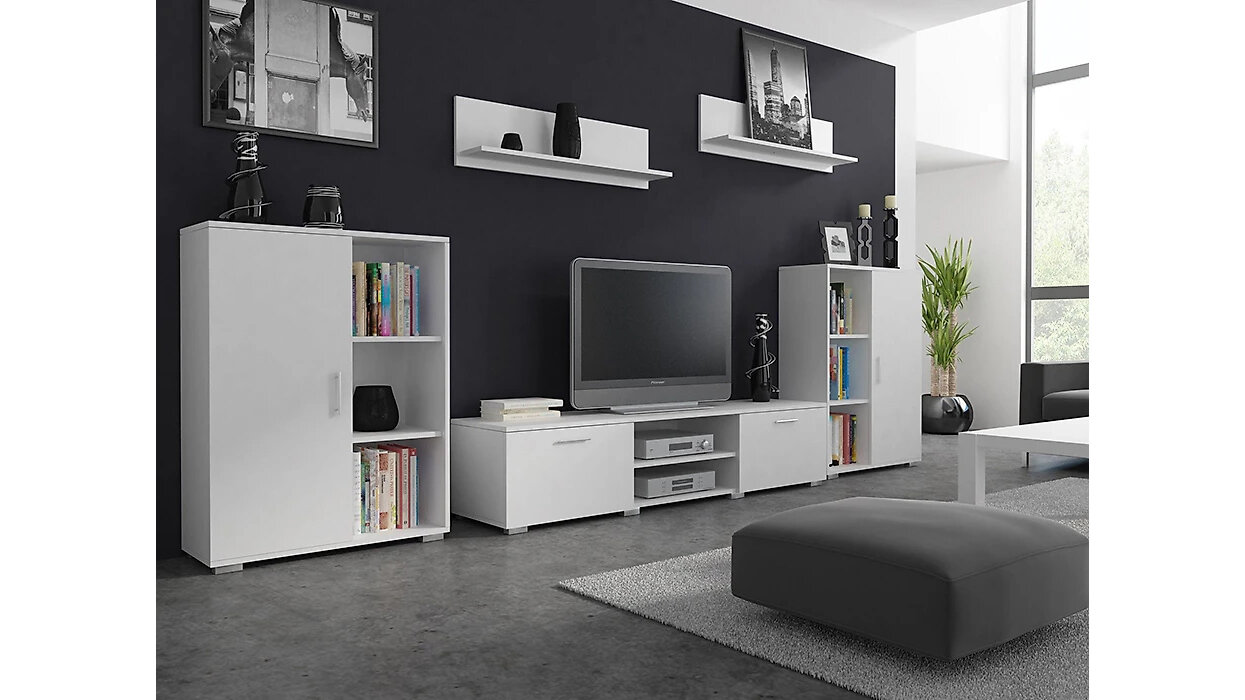 Стенка Денвер-2 Белый Фасадный 0101 NEW 310x40x100 см, GOODFORM