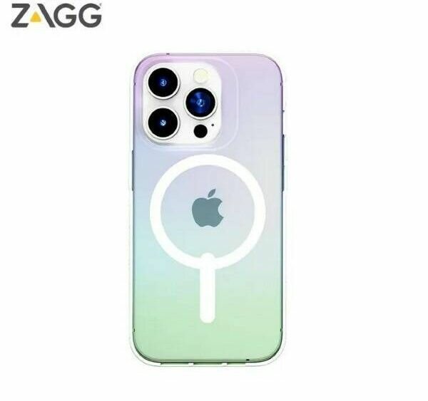 Чехол противоударный с MagSafe ZAGG D3O Matte Iridescent Anti-microbial Snap Case для iPhone 14 6.1"/13 6.1" - Радужный