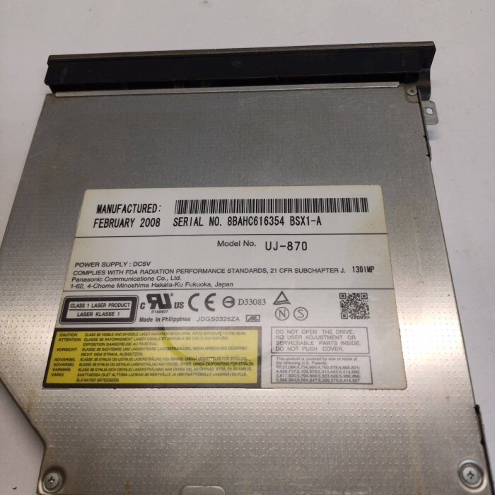 Привод для ноутбука DVD±R/RW & CDRW Panasonic UJ-870 чёрный