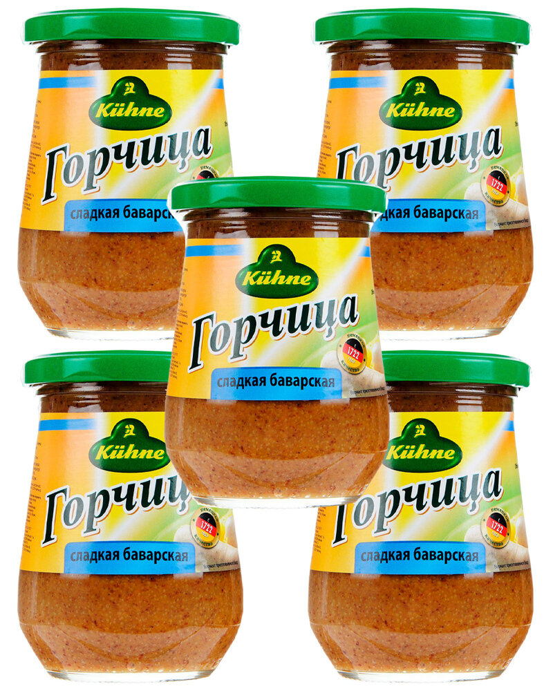 Горчица Kuhne Cладкая Баварская 250 мл x 5