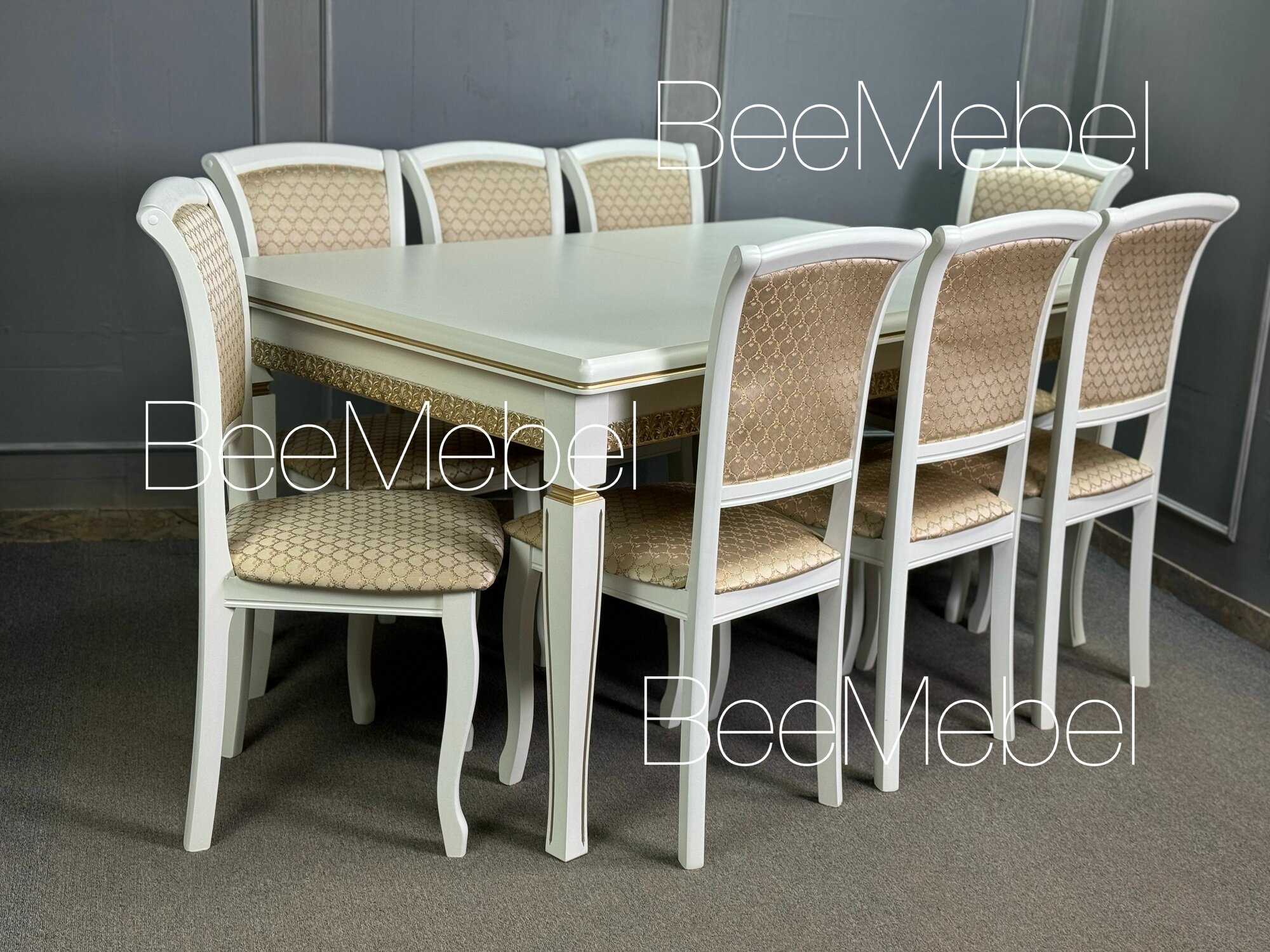 Обеденная группа стол 160+8 стульев