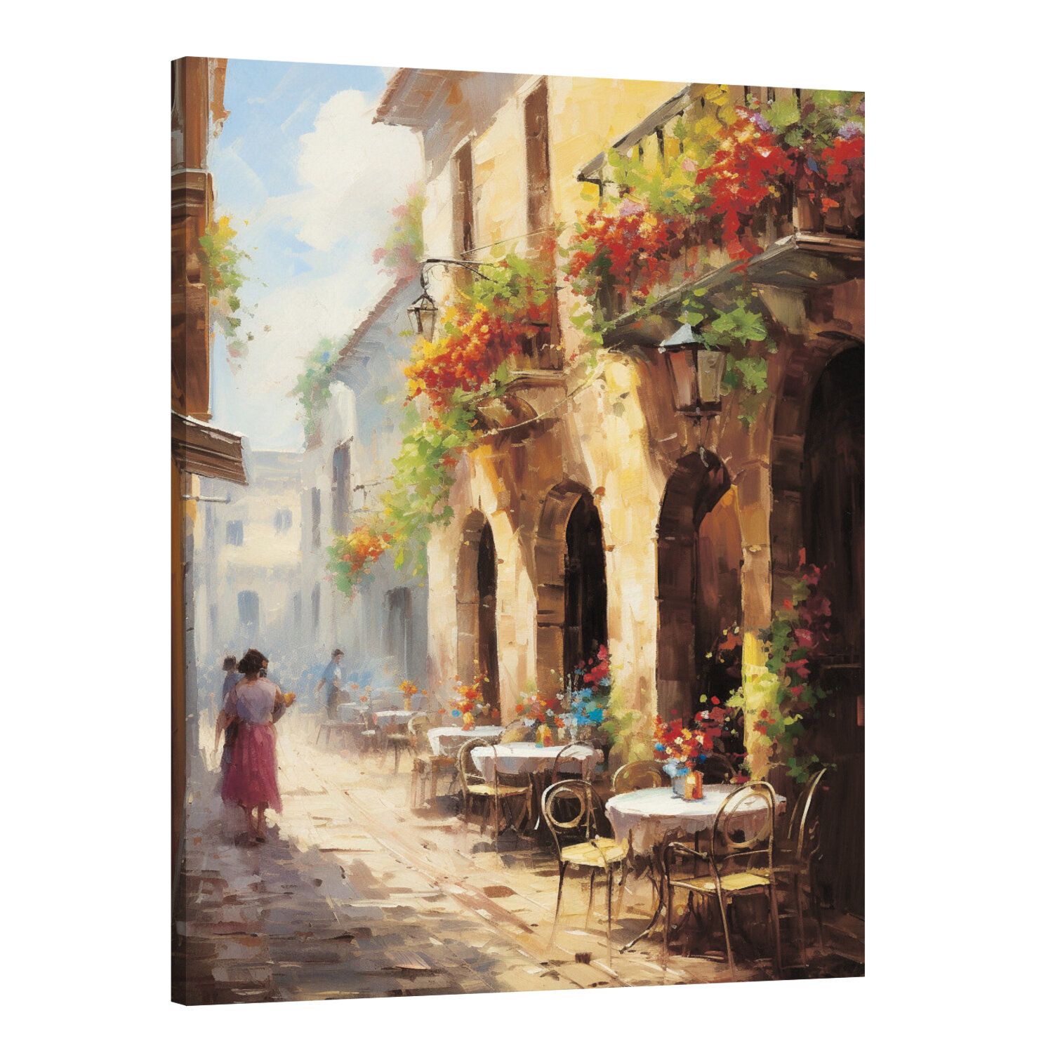 Интерьерная картина 50х70 "Италия: улочки и кафе"