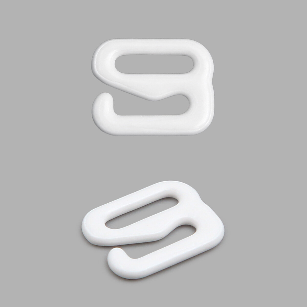 Крючки для бретелей, 8 мм, 20 шт (металл, эмаль), белые, Айрис