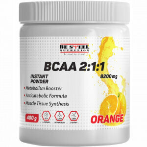 БЦАА быстрорастворимый, Be Steel Nutrition BCAA Instant 2:1:1 400г (апельсин)