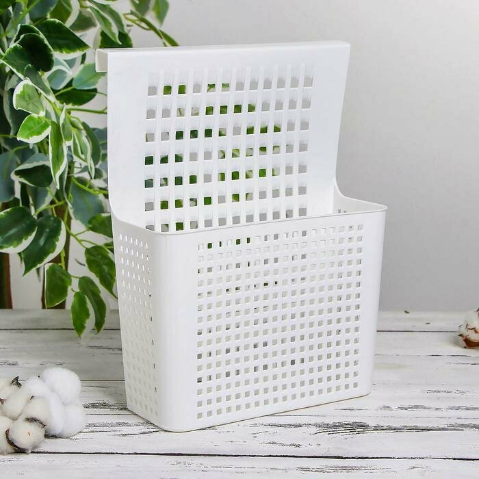 Контейнер навесной на дверцу Лофт , 24,5x9,5x31,5 см, цвет белый