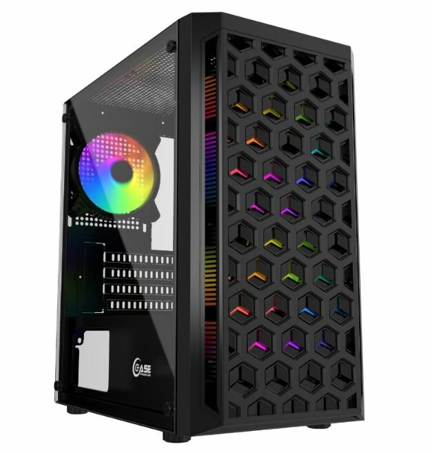 Компьютерный корпус Powercase MISTRAL Micro T3B (CMIMTB-L3) черный - Mini Tower, Micro-ATX, Mini-ITX, USB 3.2 Gen 1 Type-A, USB 2.0 Type-A