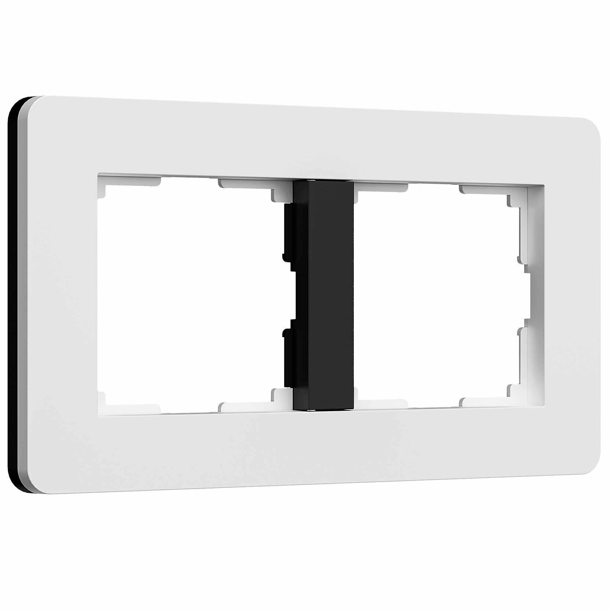 Рамка на 2 поста Werkel Split W0023068 soft-touch, цвет белый / черный