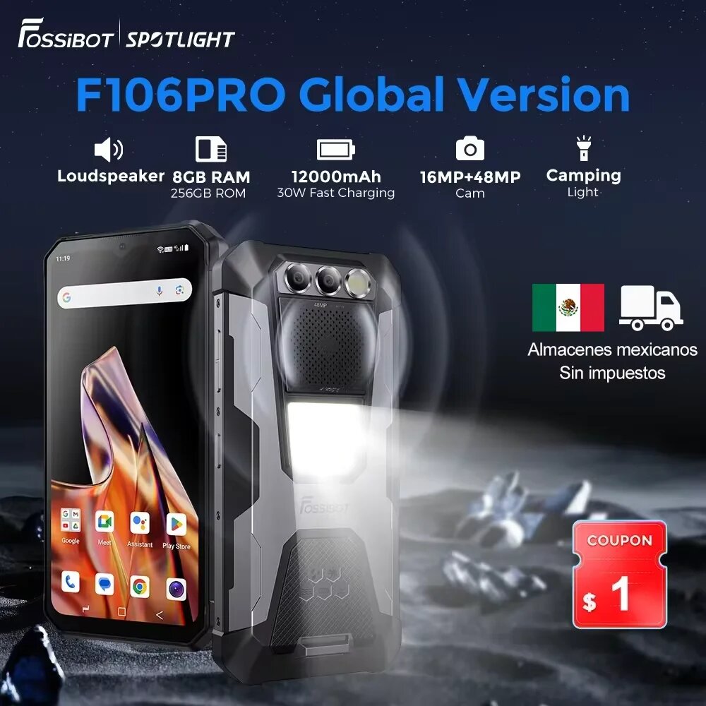 Прочный телефон FOSSiBOT F106 PRO, Global, 8/256GB, Серый