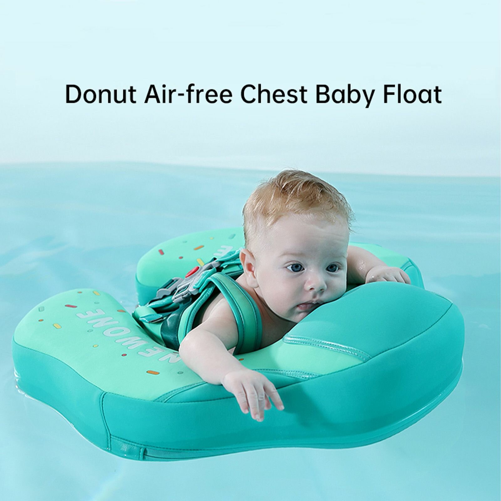 Надувное плавательное средство Newone N579-1 для малышей (3-24 месяца), твердое, без надувания, с защитным козырьком и плавательным хвостиком