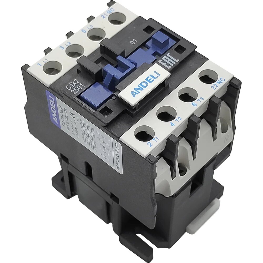 Контактор ANDELI CJX2-d2501 25A 220В/AC3 1нз 50Гц ADL08-007, 230 В