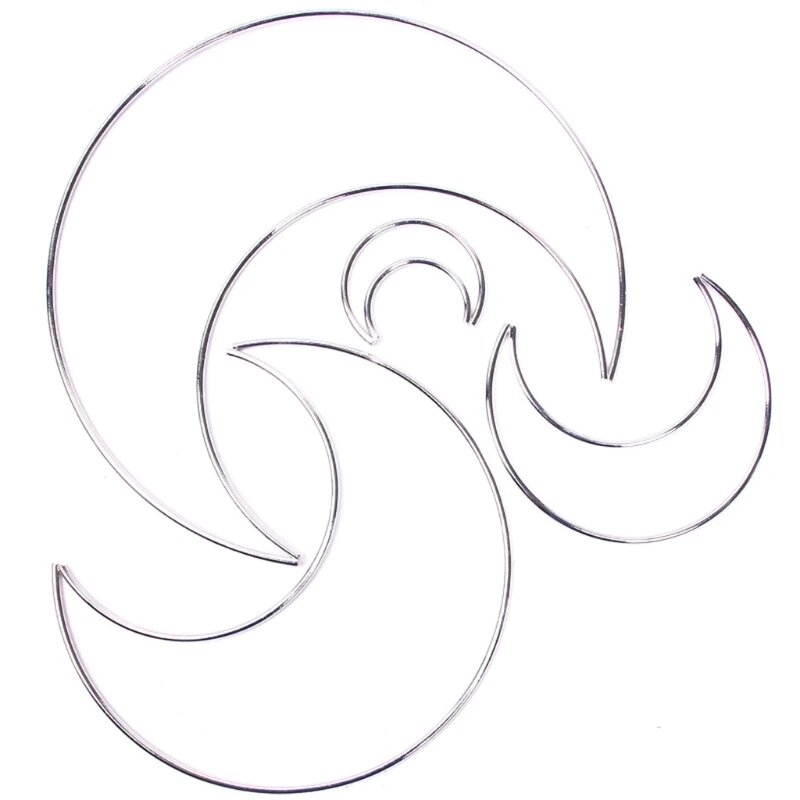 Металлические цветочные кольца OOTDTY 20cm, серебристый