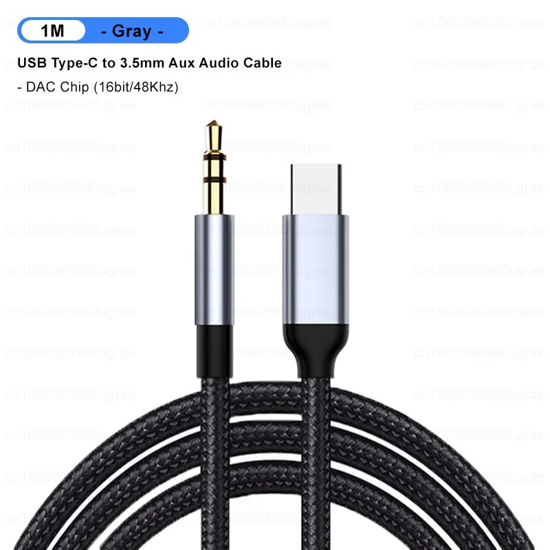 USB Type C to 3,5 мм Aux аудиокабель для iPhone 15 Pro Plus Max Samsung S23 Oneplus Автомобильные наушники Динамик 3,5 Джек Aux Шнур Kabel 1M
