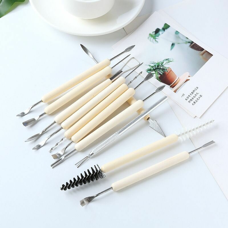 Набор стеков для лепки из глины и пластилина 11 предметов, инструменты для творчества, моделирования и скульптуры, удобные и универсальные стеки для детальной работы