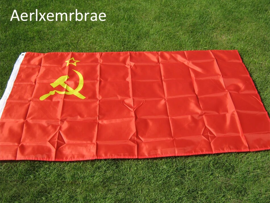 Флаг России "Знамя Победы" 90x150 см, полиэстер, Aerlxemrbrae Красный, Синий