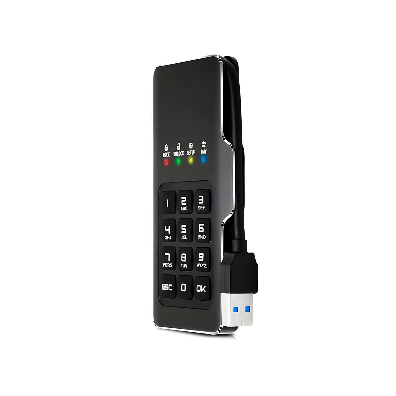 Внешний диск с шифрованием DATALOCK М2 PRO 256 GB защищенная флешка. Совместимость с ОС Linux, MAC OS и Windows.