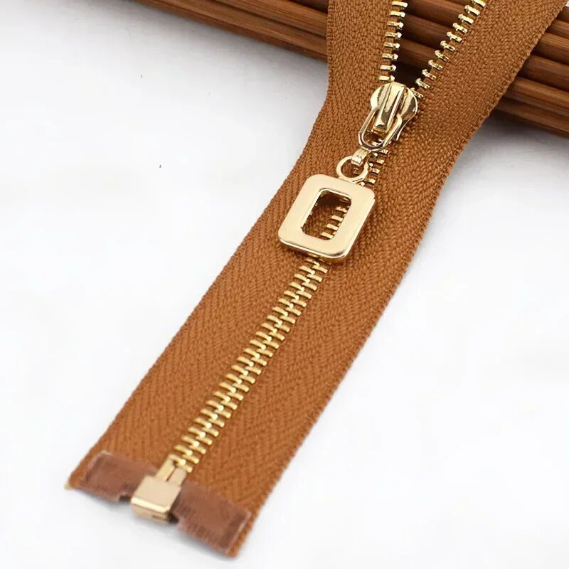 Металлические молнии Meetee 3#, 40/50/60/70 см, 2 шт. ZA117-BrownGold, 50cm