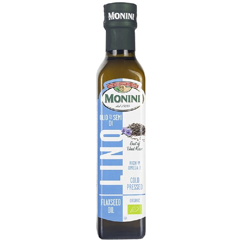 Масло MONINI LINO льняное нерафинированное /стекло/ 0,25л