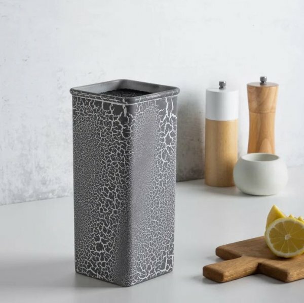 SATOSHI Подставка для ножей с полипропиленовыми разделителями, 10x10x22,5см, квадратная, SH-003