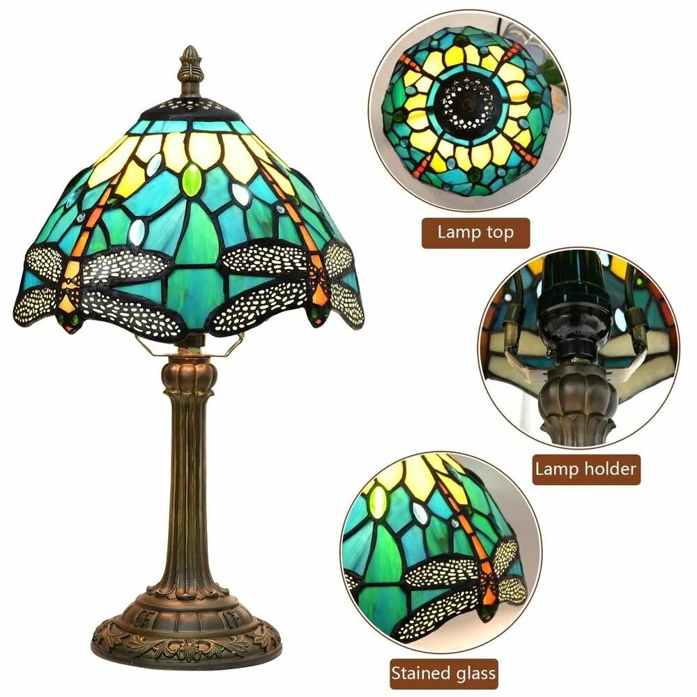 20см лампа тиффани, витражная лампа, сделанная вручную для спальни в гостиной