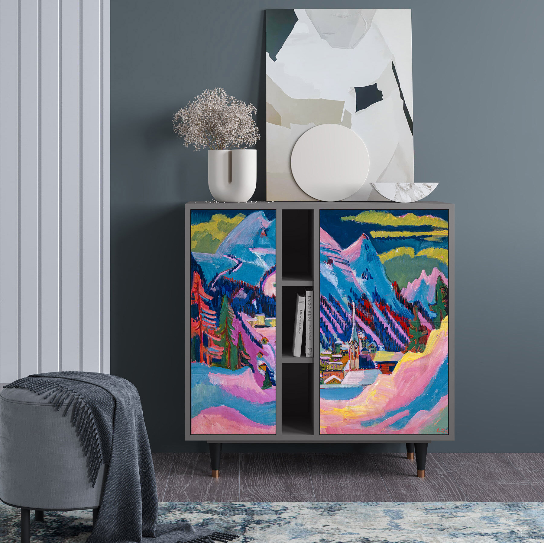 Комод - STORYZ - BS5 Davos Winter by Kircher , Размер - 94 x 96 x 41 см, Цвет корпуса - , Серый