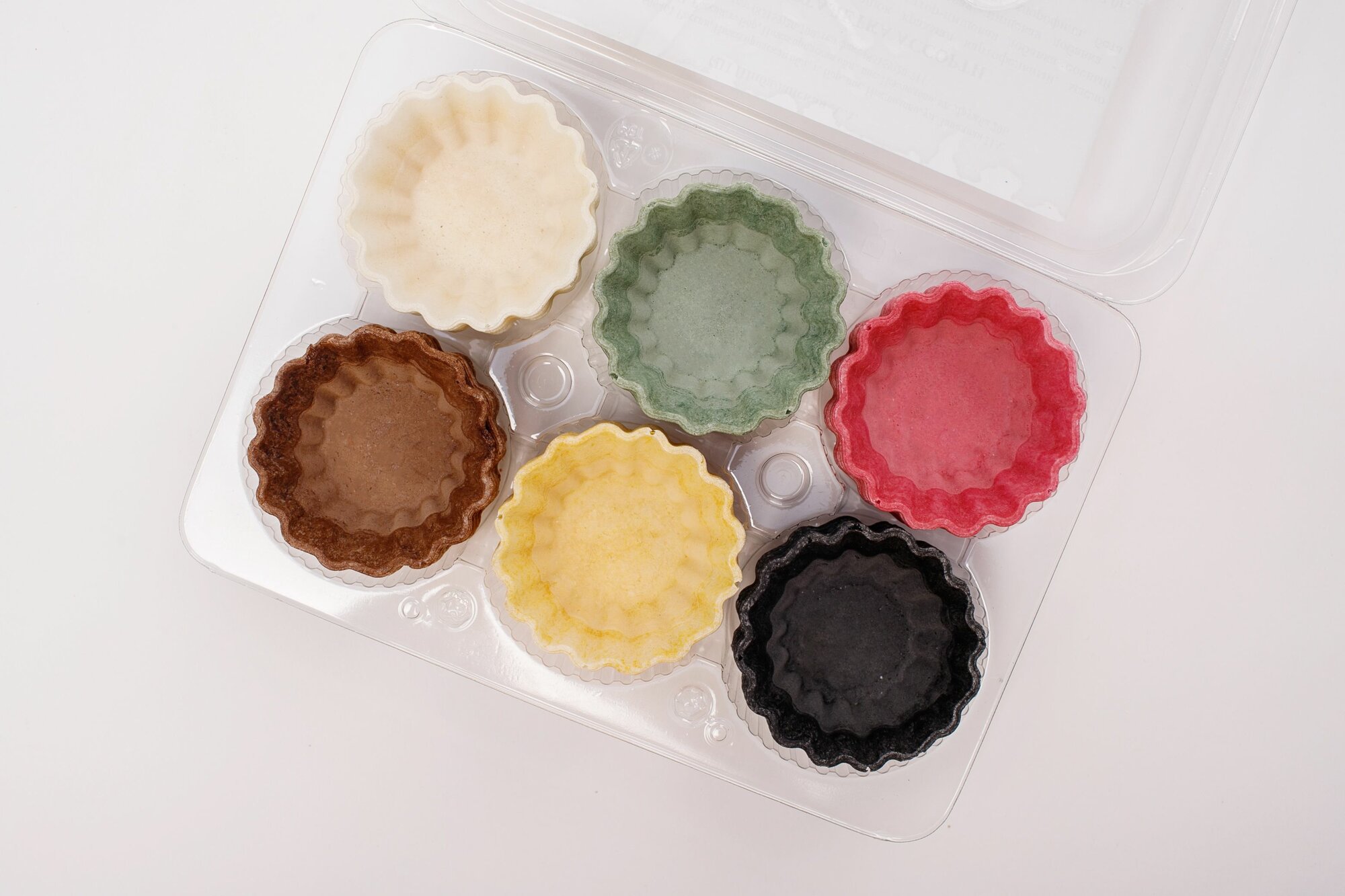 Цветные тарталетки вафельные 24 шт маленькие под икру, закусок, салата, жульена.