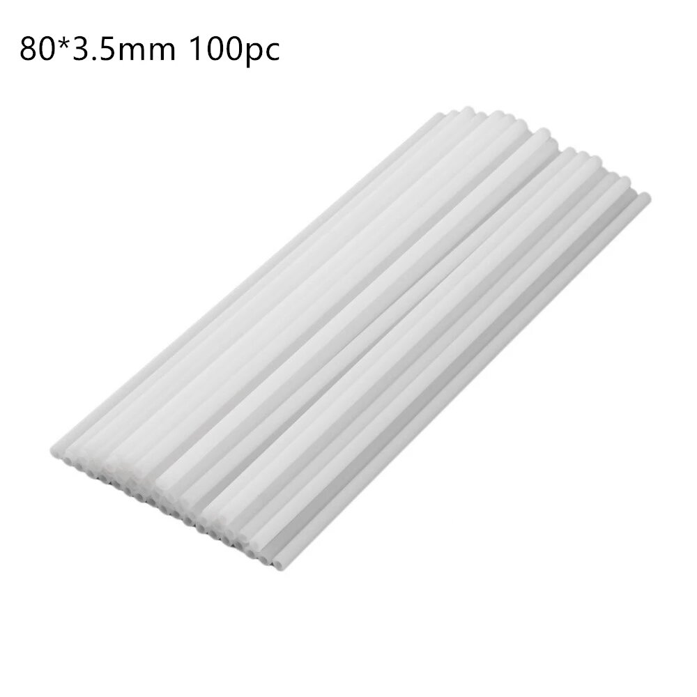 Пластиковые палочки для леденцов, Белый, 80x3.5mm 100pc