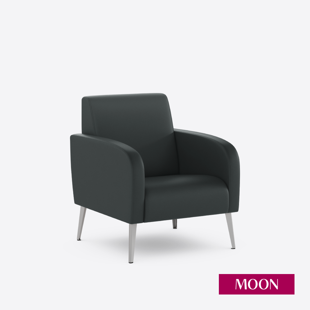 Кресло MOON 157 нераскладное, экокожа, цвет черный, 76*84*91, эксклюзивная высокоэластичная пена (UniqFoam).