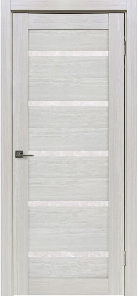 Межкомнатная Дверь Verda Х-3 Лиственница Белая со Стеклом Гранит Прозрачный 2000х800мм (Полотно+Коробка+5 Наличников) / Верда.