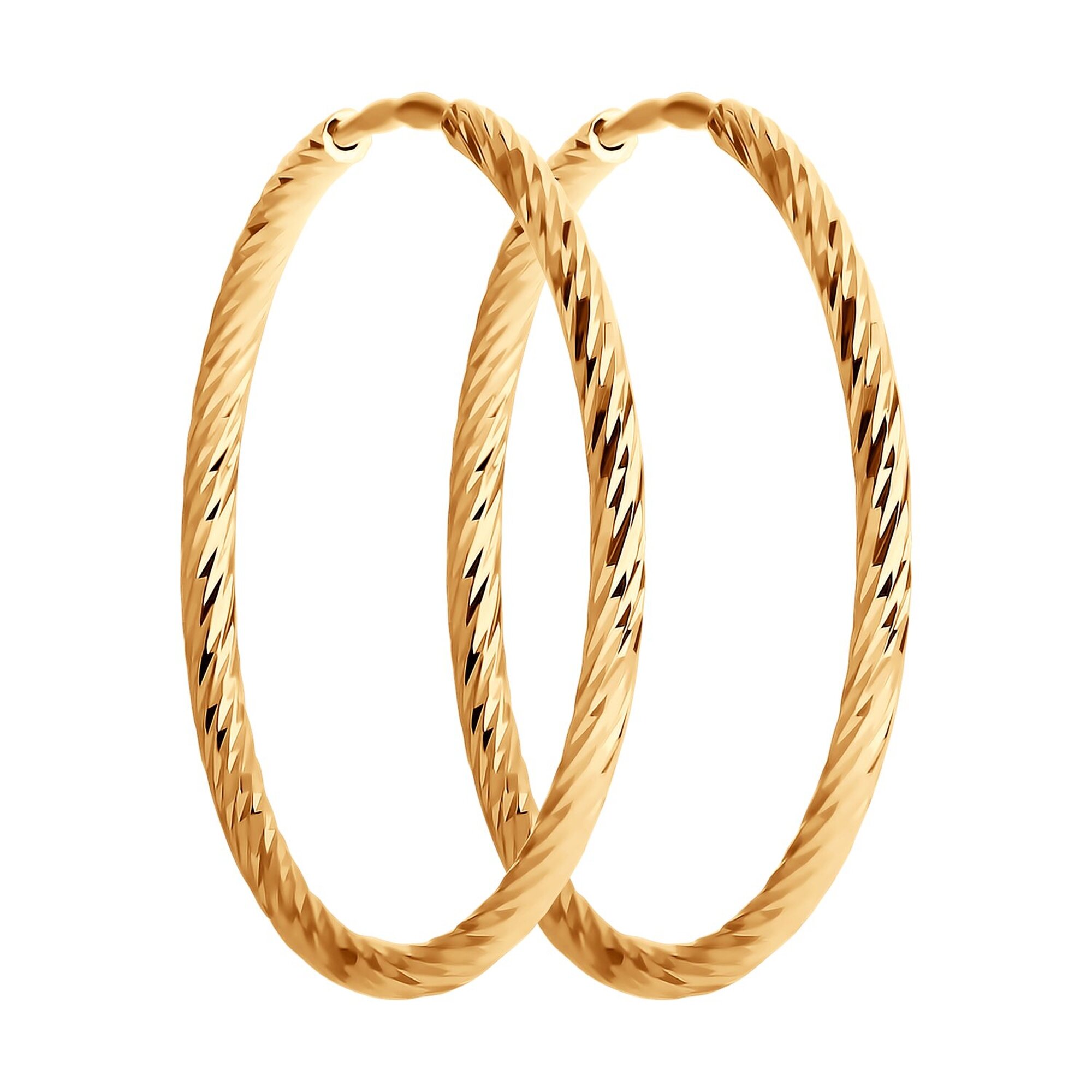 Серьги конго, красное золото, 585 проба