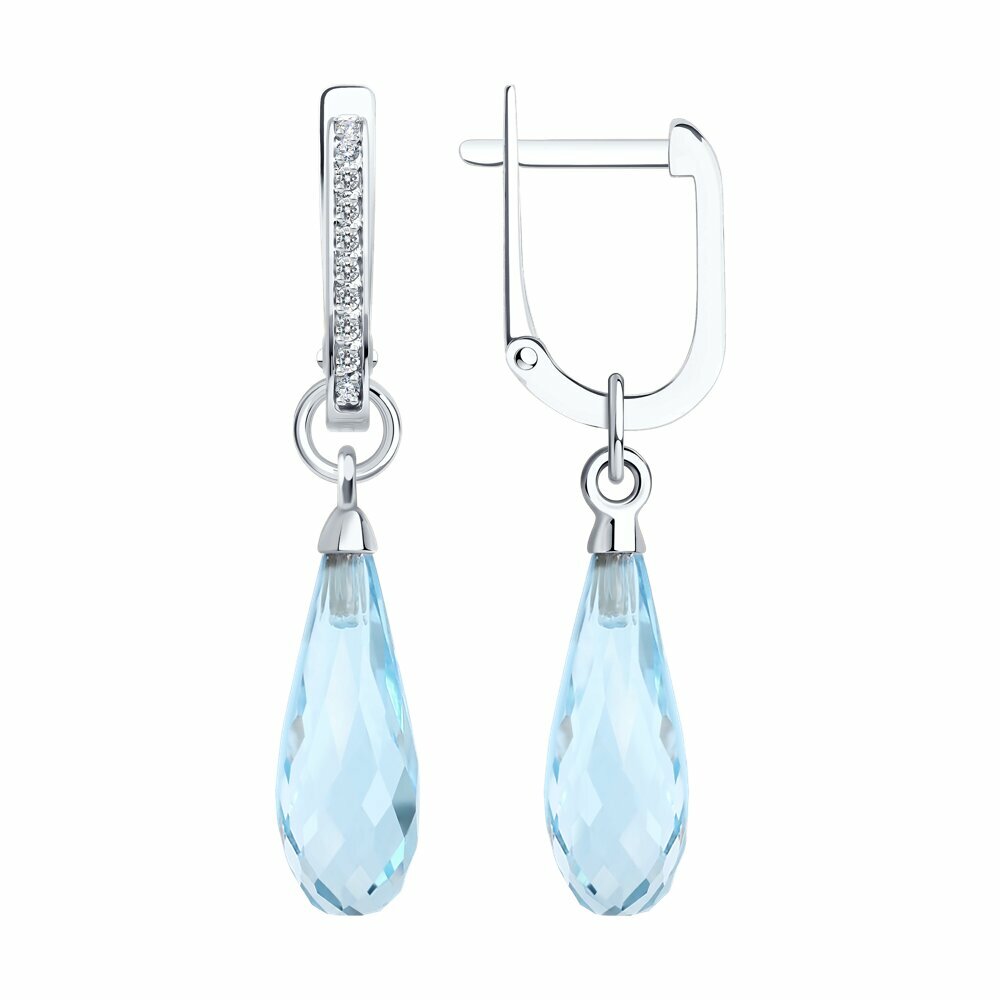 Серьги, белое золото, 585 проба