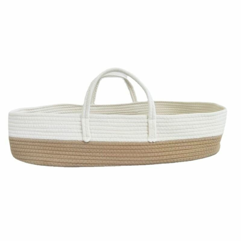 Корзина плетеная, для новорожденных, натуральная нагрузка Детская корзина из хлопковой веревки, легкая и портативная