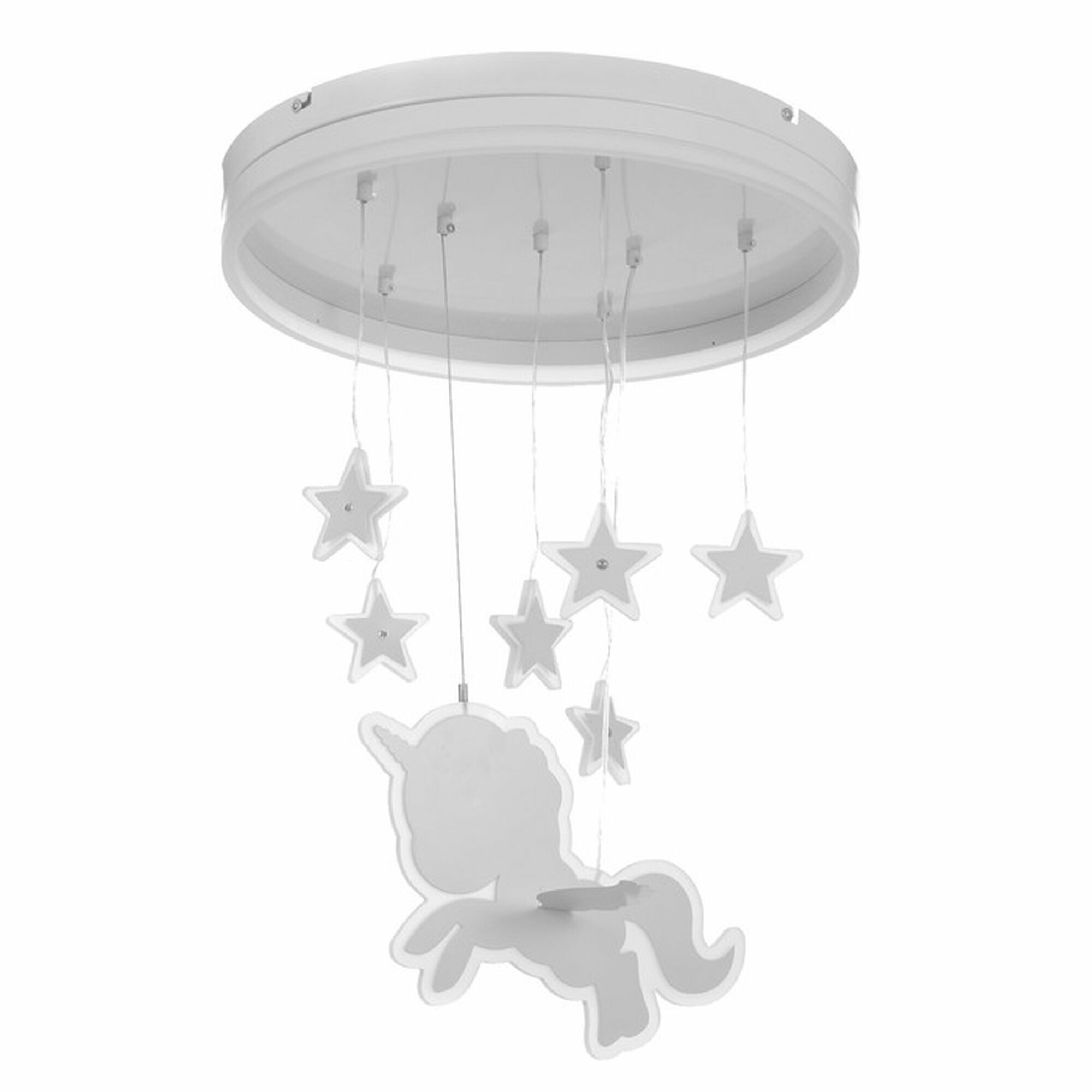 Люстра BayerLux "Единорог", LED, 58 Вт, 4000 К, белый, для детской