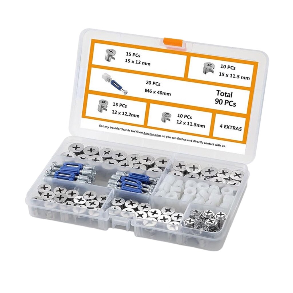 Замок для мебели 90 шт. 3-в-1 эксцентриковое колесо, мебельный замок с кулачками крепежные детали разного размера для ремонта запасные части