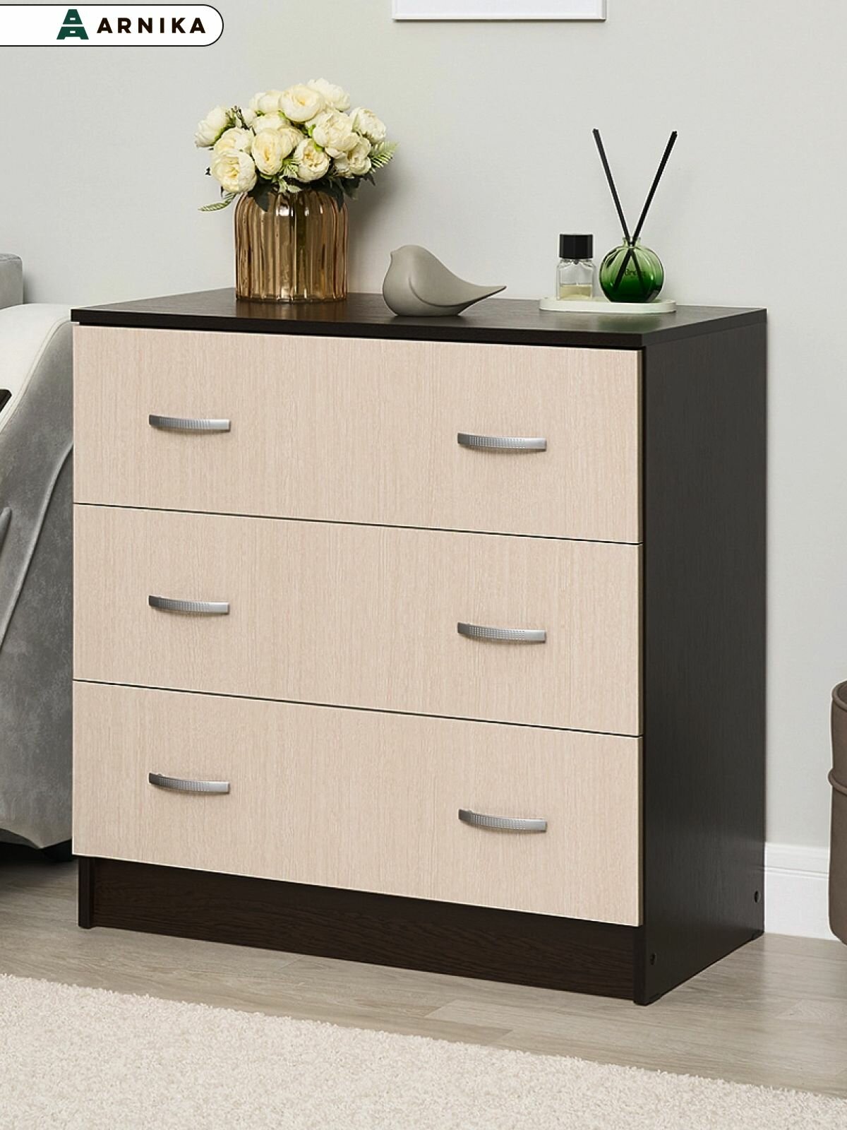 ARNIKA Комод с ящиками "Ронда", 80х42х82см, венге/дуб белфорд