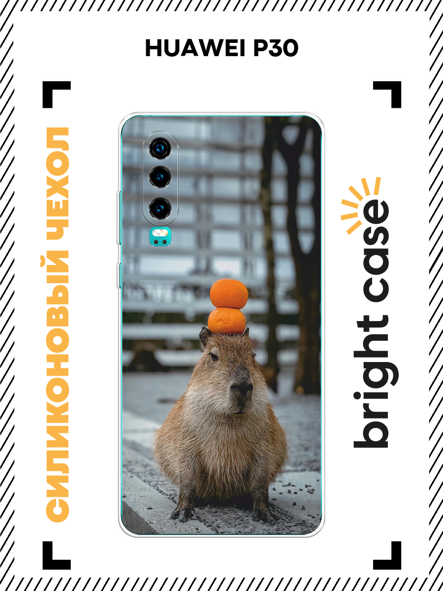 Чехол на Huawei P30 / Хуавей P30 с принтом Капибара медитирует