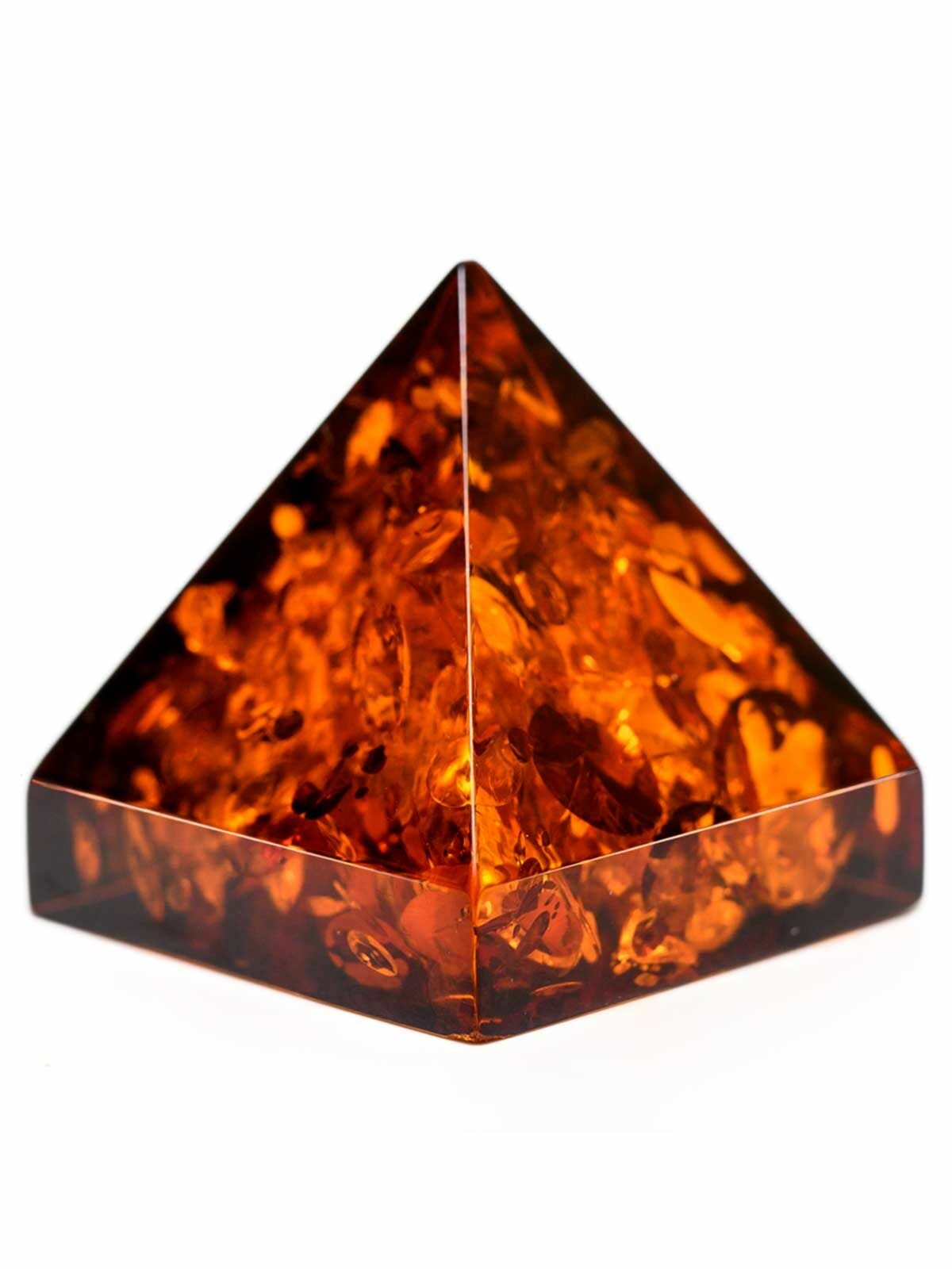 Сувенирная фигурка - Египетская Пирамидка, Балтийский Янтарь, 4,5 см
