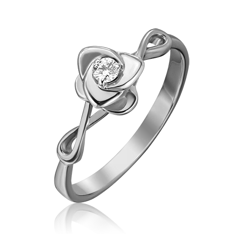 Кольцо, белое золото, 585 проба, бриллиант