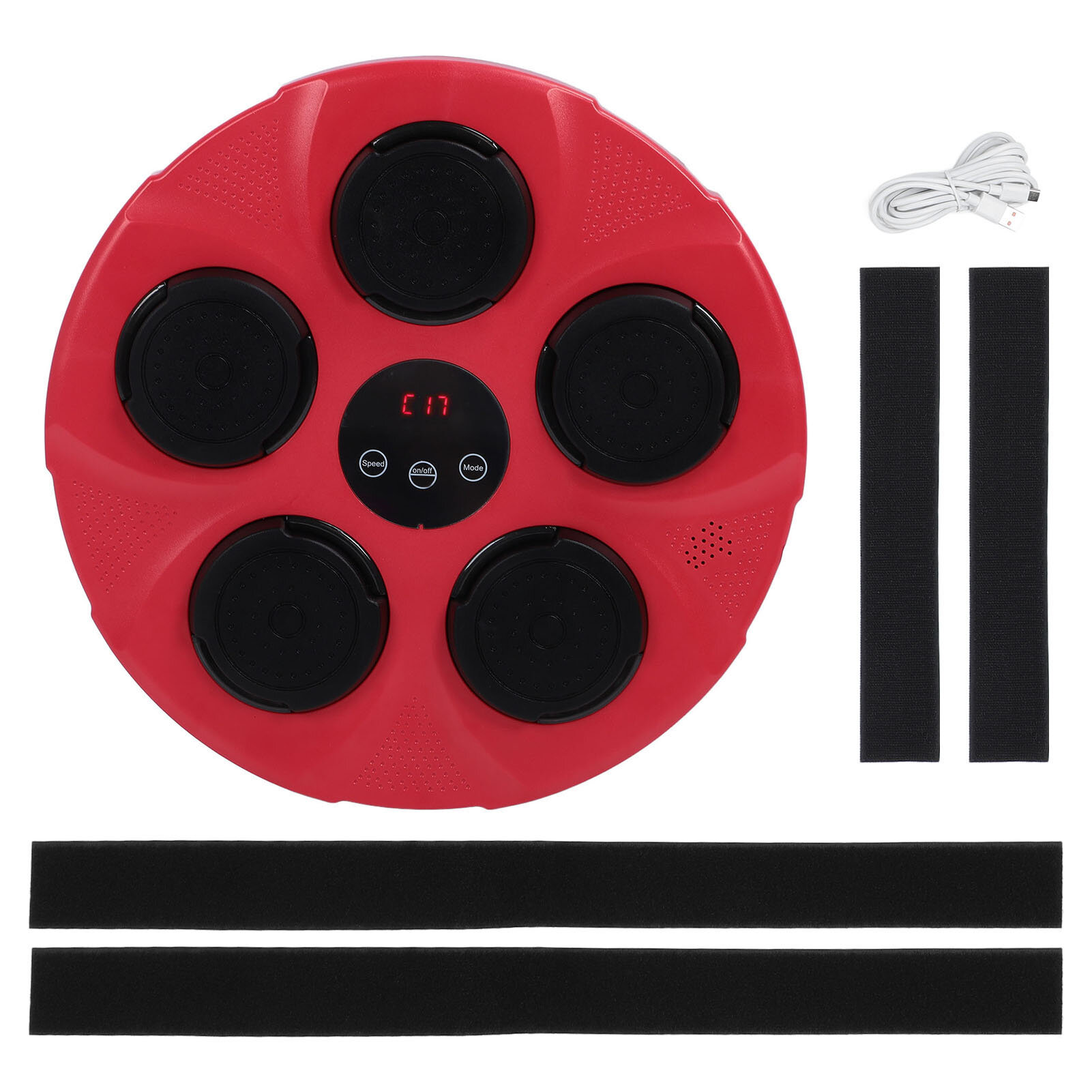 Музыкальная боксерская мишень, интерактивная, настенная, для фитнеса, красный цвет, для детей.