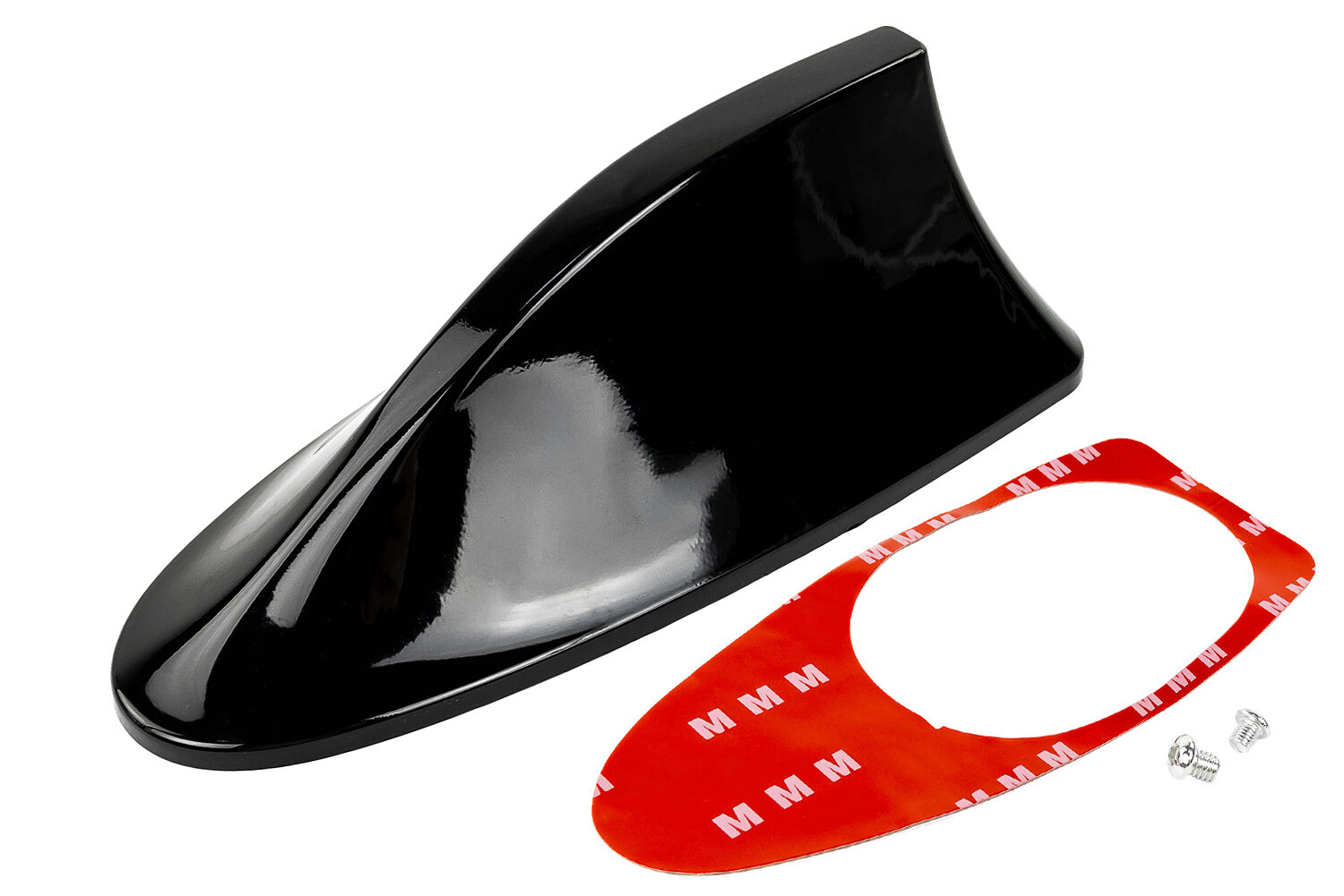 Антенна-плавник на крышу автомобиля черная глянцевая универсальная